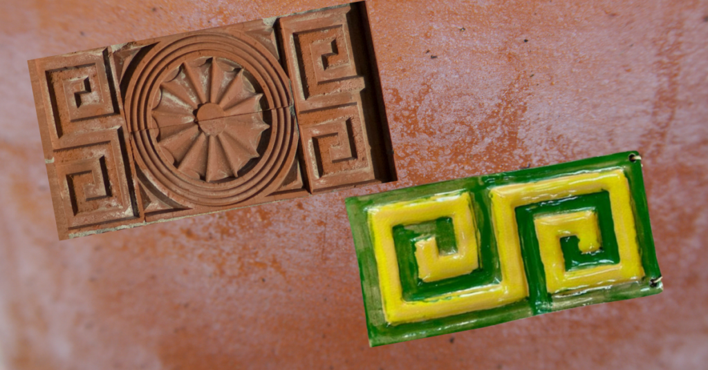 Art at Brucemore: Greek Key Terracotta Tile - Brucemore